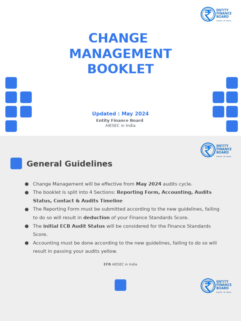(EFB 2023) Change Management Booklet | PDF | Income Statement | Receipt