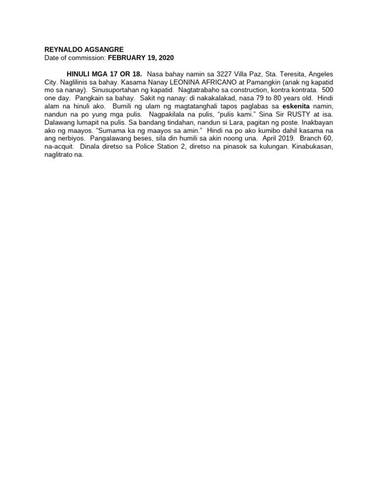 Reynaldo Agsangre | PDF