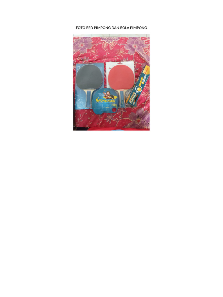 Foto Bed Pimpong Dan Bola Pimpong Foto | PDF
