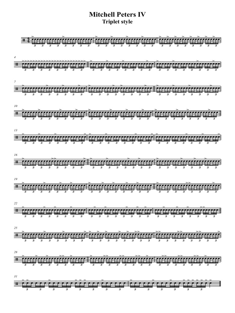 Mitchell Peters IV Triplet Style - Full Score | PDF