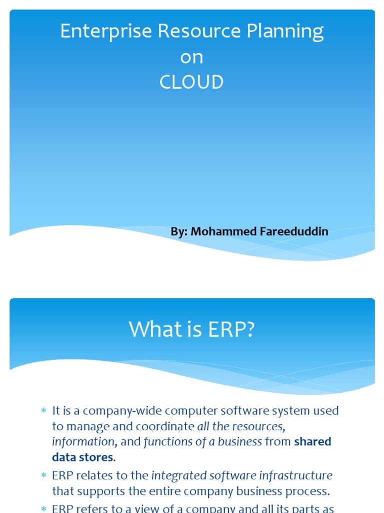 Final PPT ERP | PDF | Cloud Computing | Enterprise Resource Planning