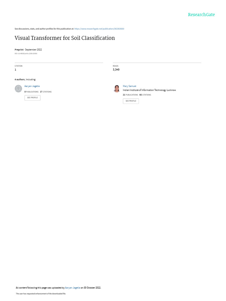 Visual Transformer For Soil Classification | PDF | Support Vector ...