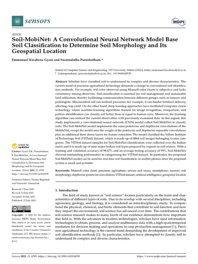 Soil-MobiNet_A_Convolutional_Neural_Network_Model_ | PDF | Support Vector Machine | Color
