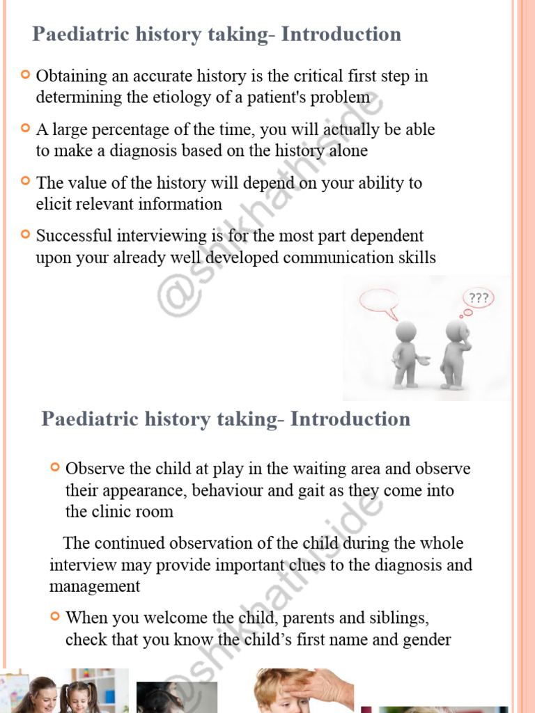 Paediatric History Taking Shikha | PDF | Pain | Neonatal Intensive Care Unit
