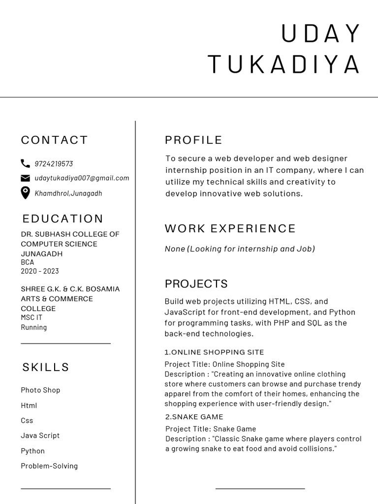 UT Resume | PDF