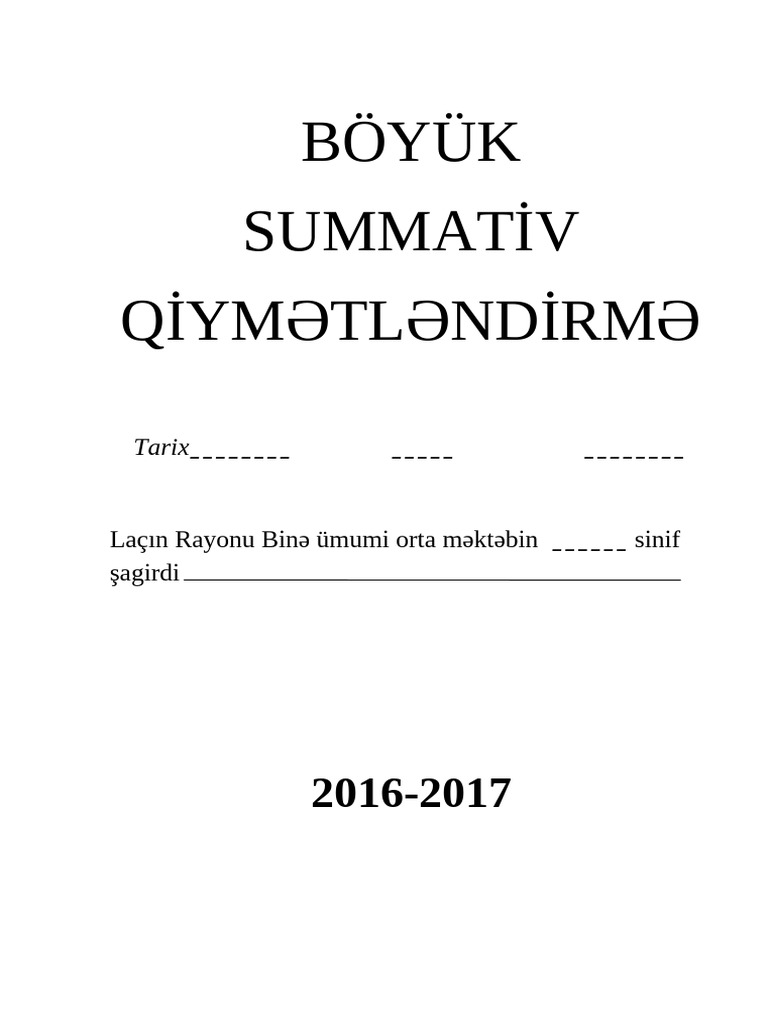 1 Cİ SİNİF BSQ-1 Butun Fennler (2016-2017) | PDF