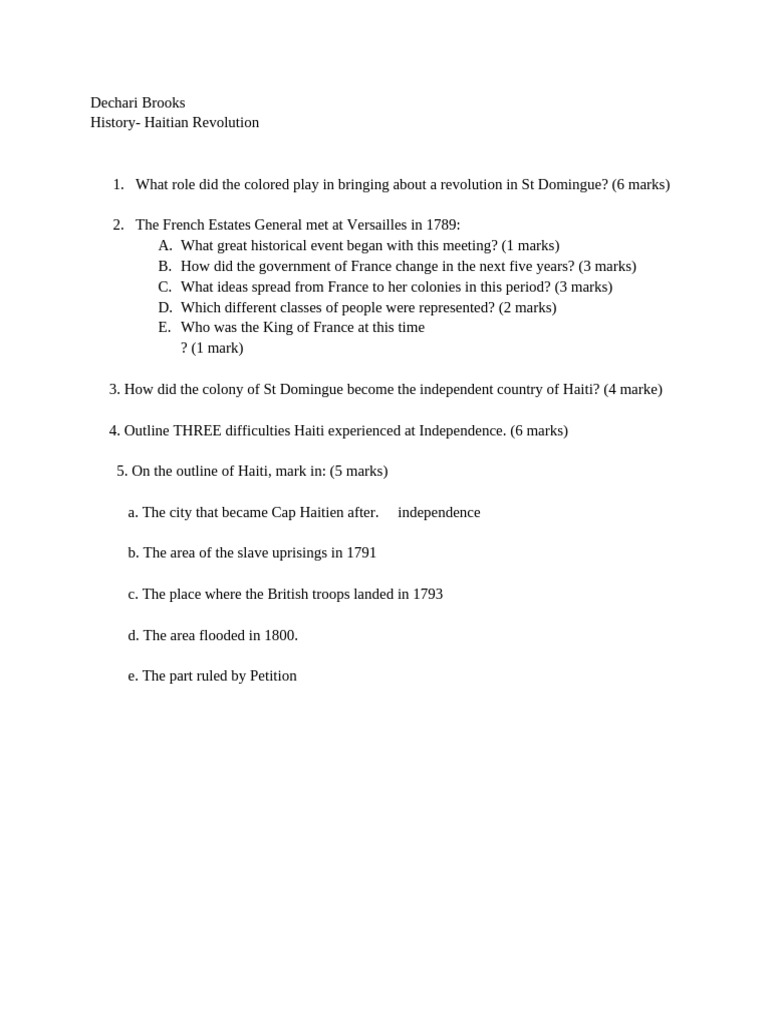 History - Haitian Revolution | PDF | Haiti