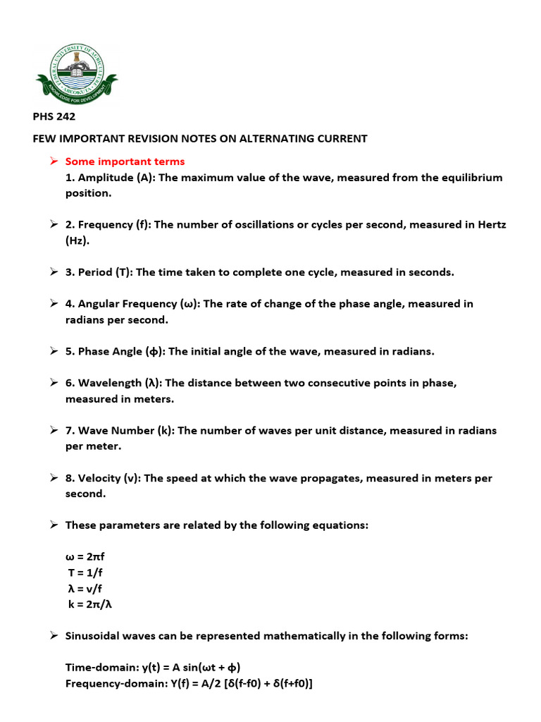 Solved Examples On Phs 242 | PDF | Electrical Impedance | Electrical Network