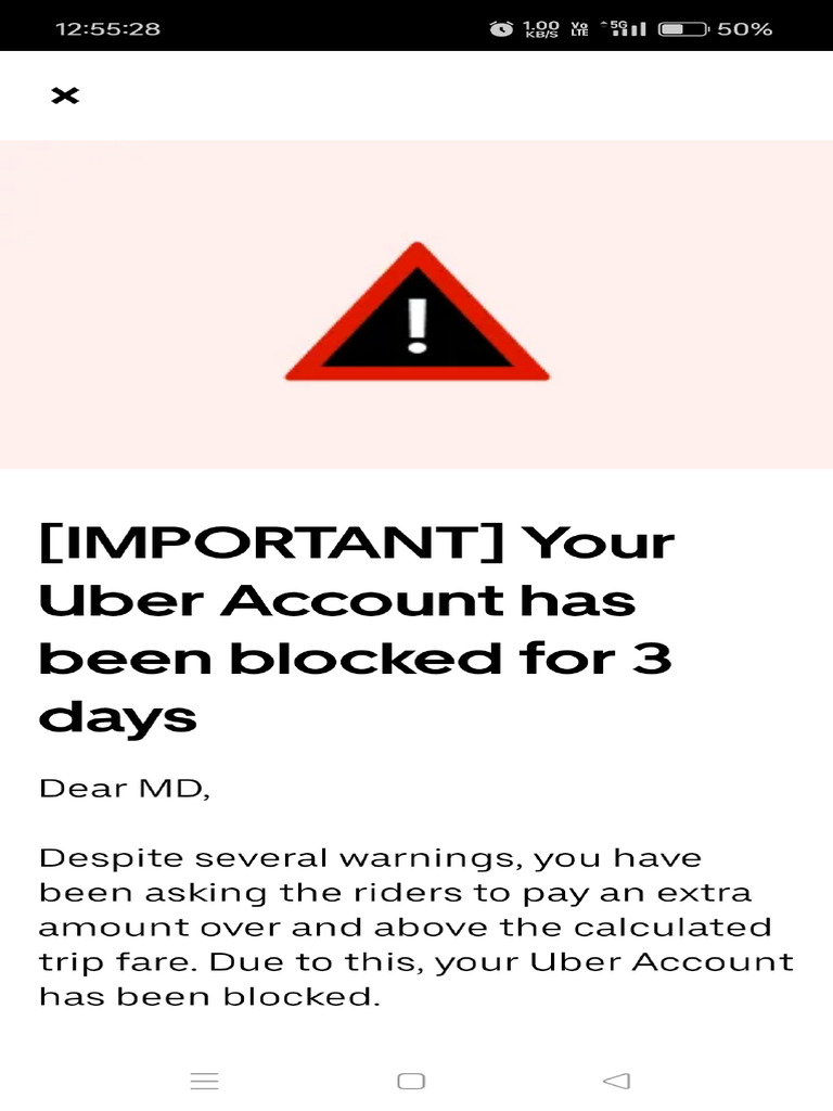 Uber Account Ban | PDF