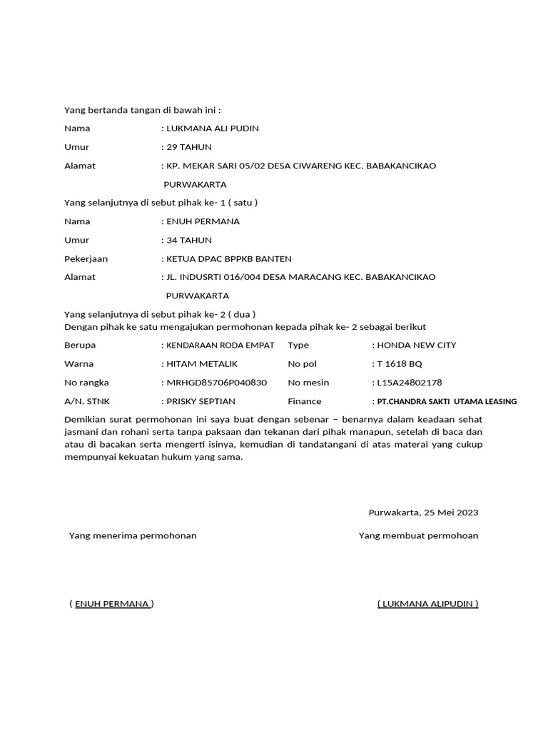 Yang Bertanda Tangan Di Bawah Ini ORMAS | PDF