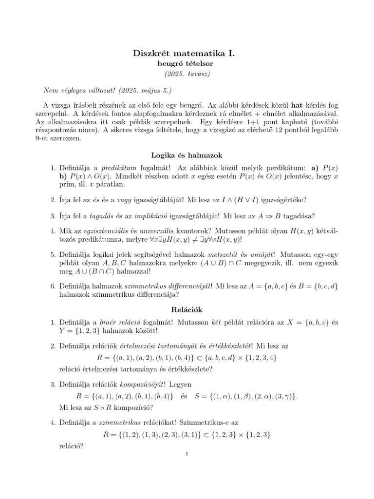 Beugró Tételsor | PDF