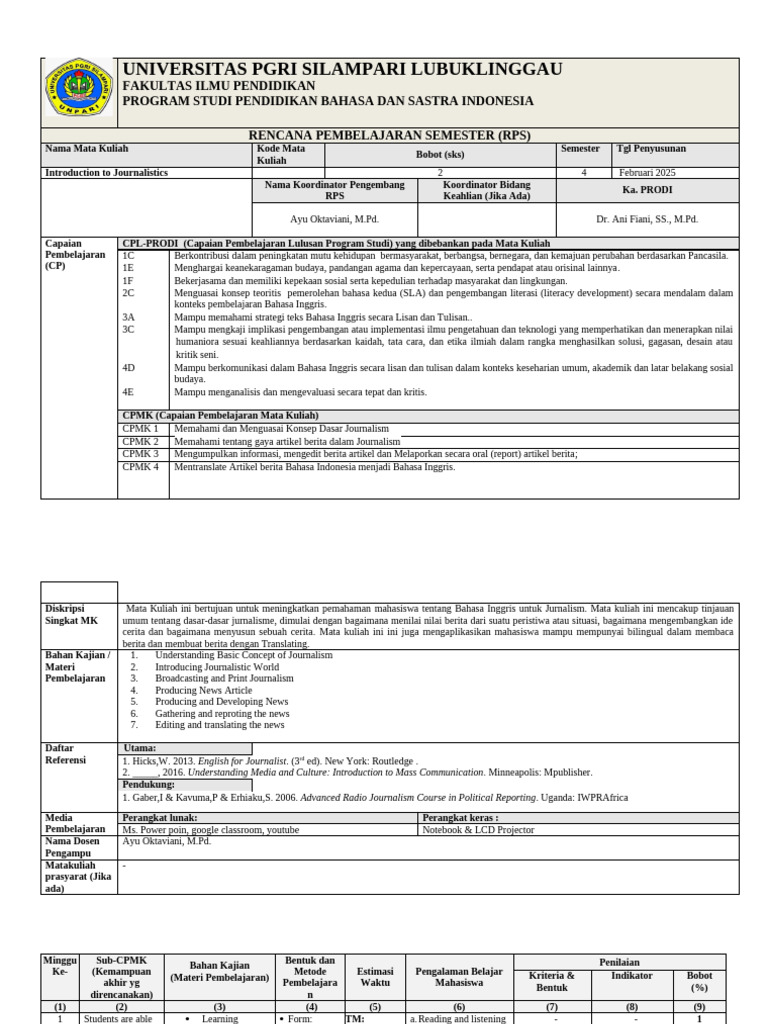 RPS Introduction To Journalistics | PDF | Mass Media | Linguistics
