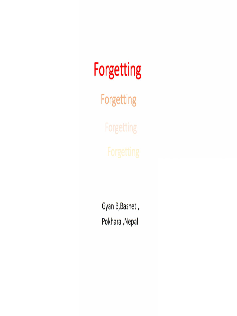 PU Psychoptm 3.4 Definition and Causes of Forgetting, Methods To Impc Mem, CL App PR - Organized ...