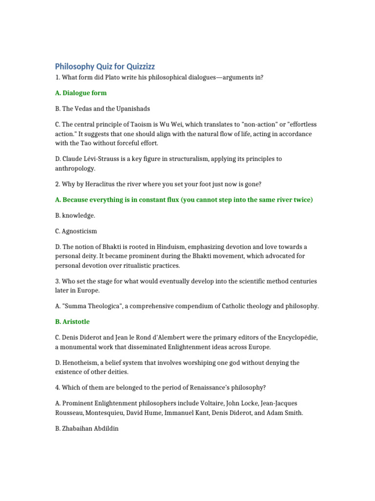 Philosophy Quiz Quizzizz | PDF | Moksha | Bhakti