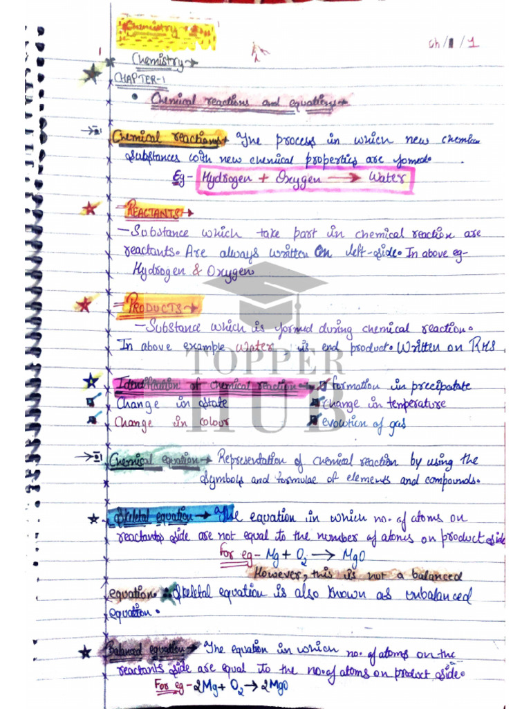 CHEMICAL REACTION watermark | PDF