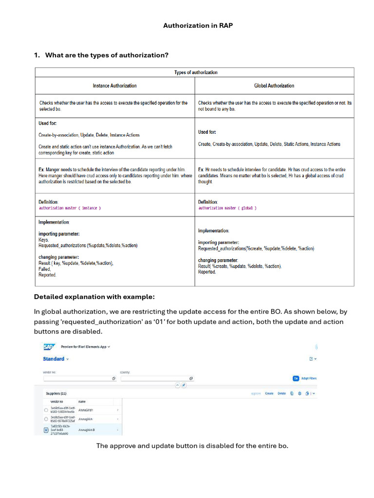 Authorization in RAP | PDF