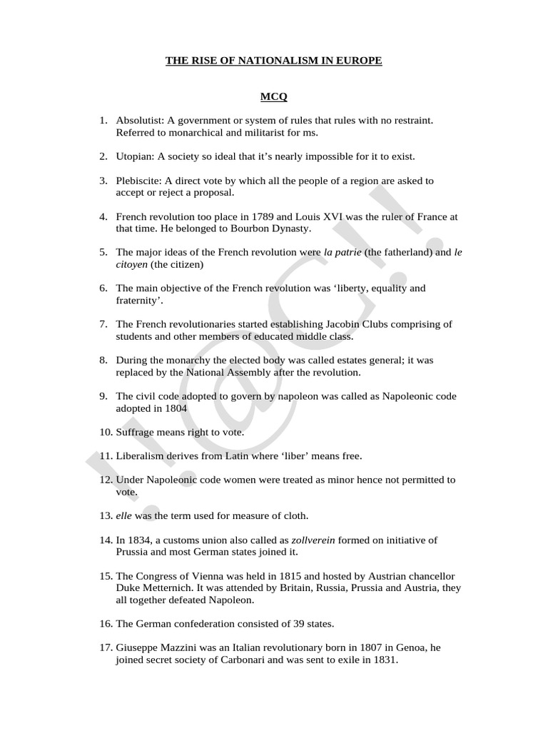 THE RISE OF NATIONALISM IN EUROPE | PDF | Balkans | Liberalism