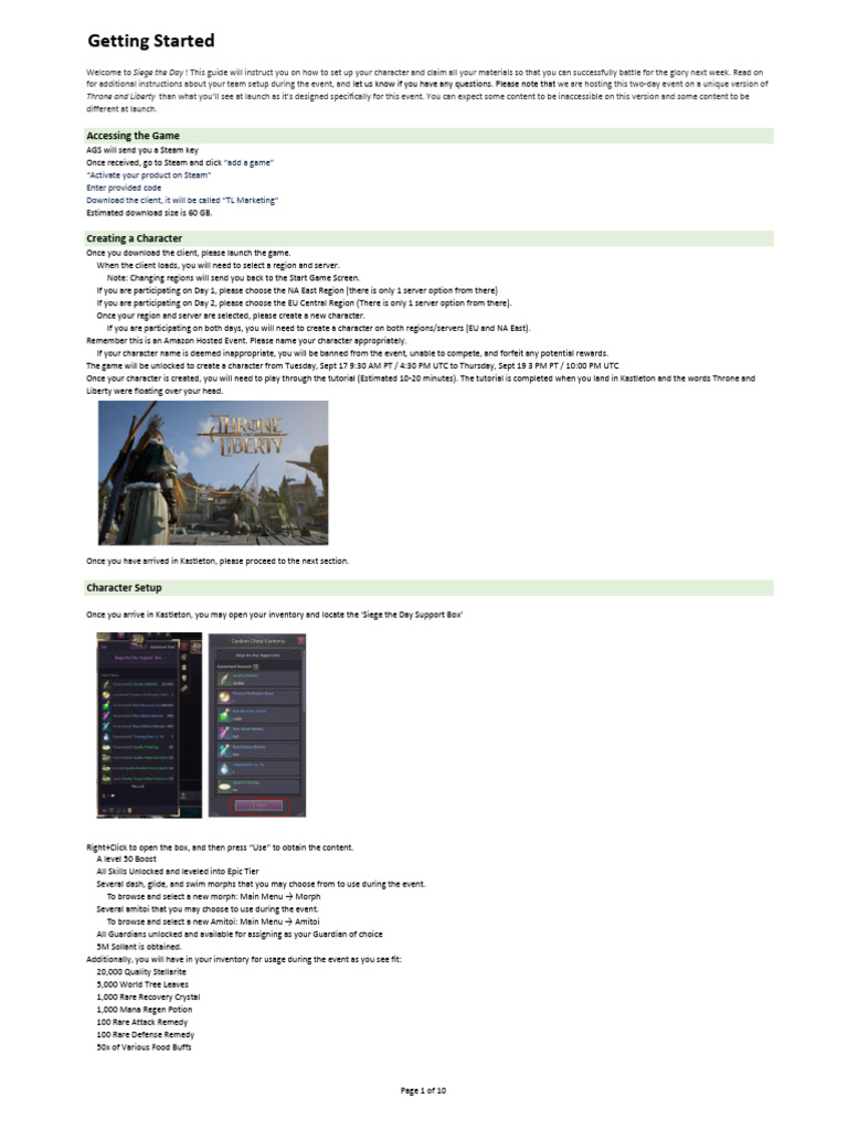 SiegetheDay ParticipantRunbook GettingStarted | PDF | Keyboard Shortcut