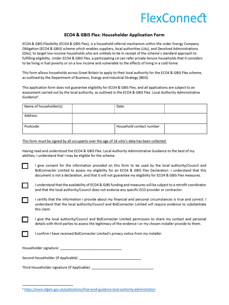 ECO4 Flex Application Form Guide | PDF | Energy Economics