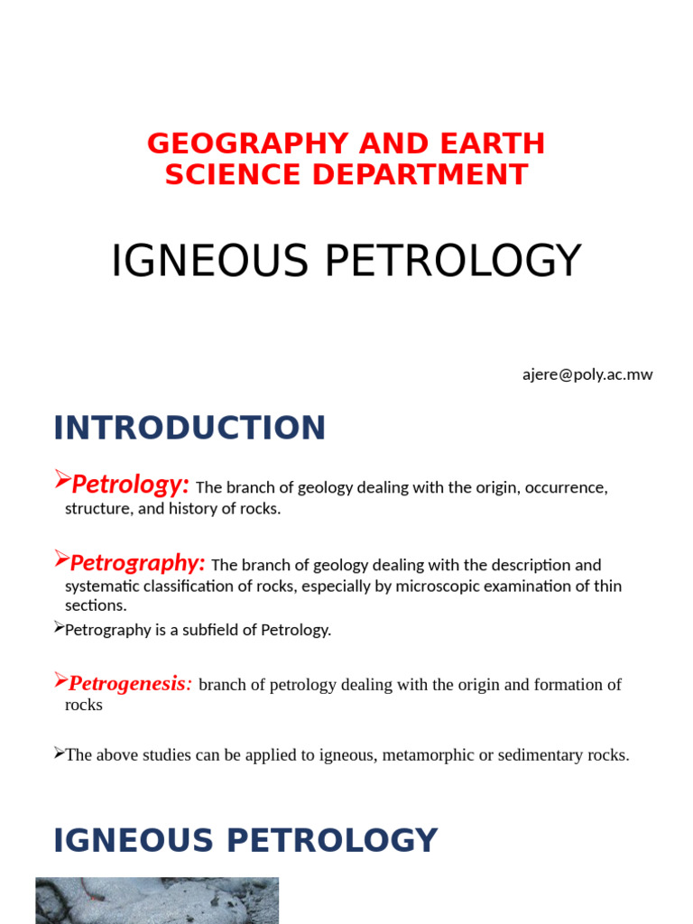 Lecture1-Igneous Petrology Intro | PDF | Magma | Igneous Rock
