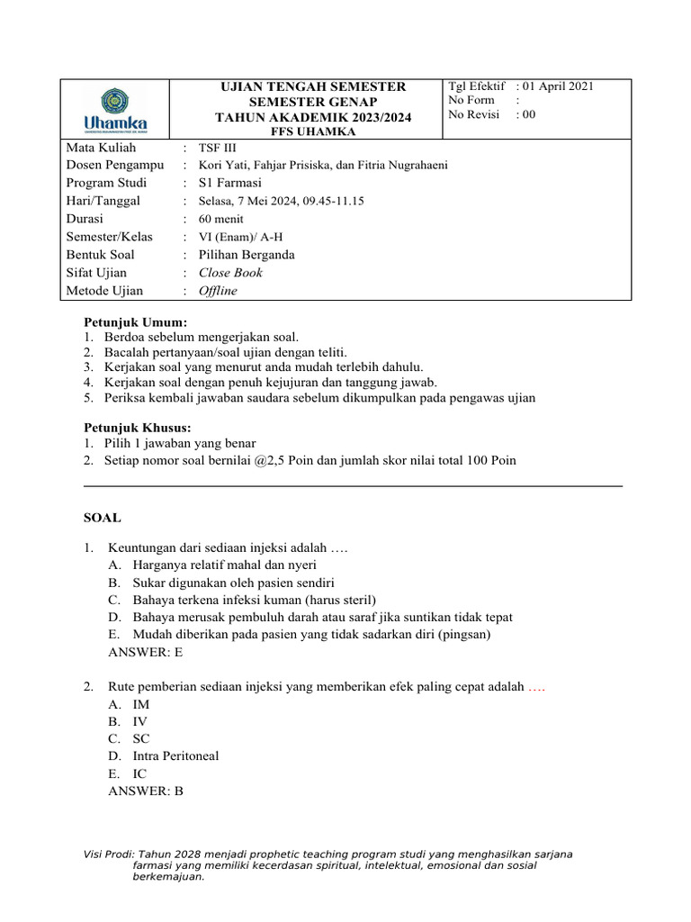 Soal TSF 3-Fahjar-Genap-2023-2024 Penjamu 21042024 | PDF