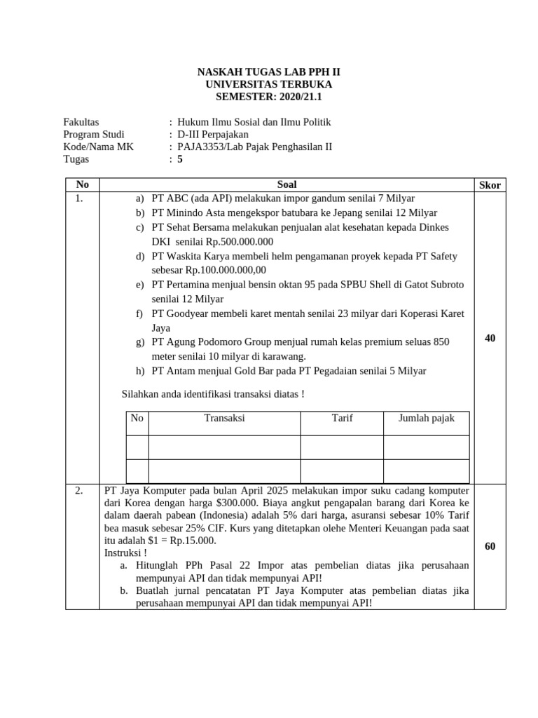 Naskah PAJA3353 Tugas5 | PDF