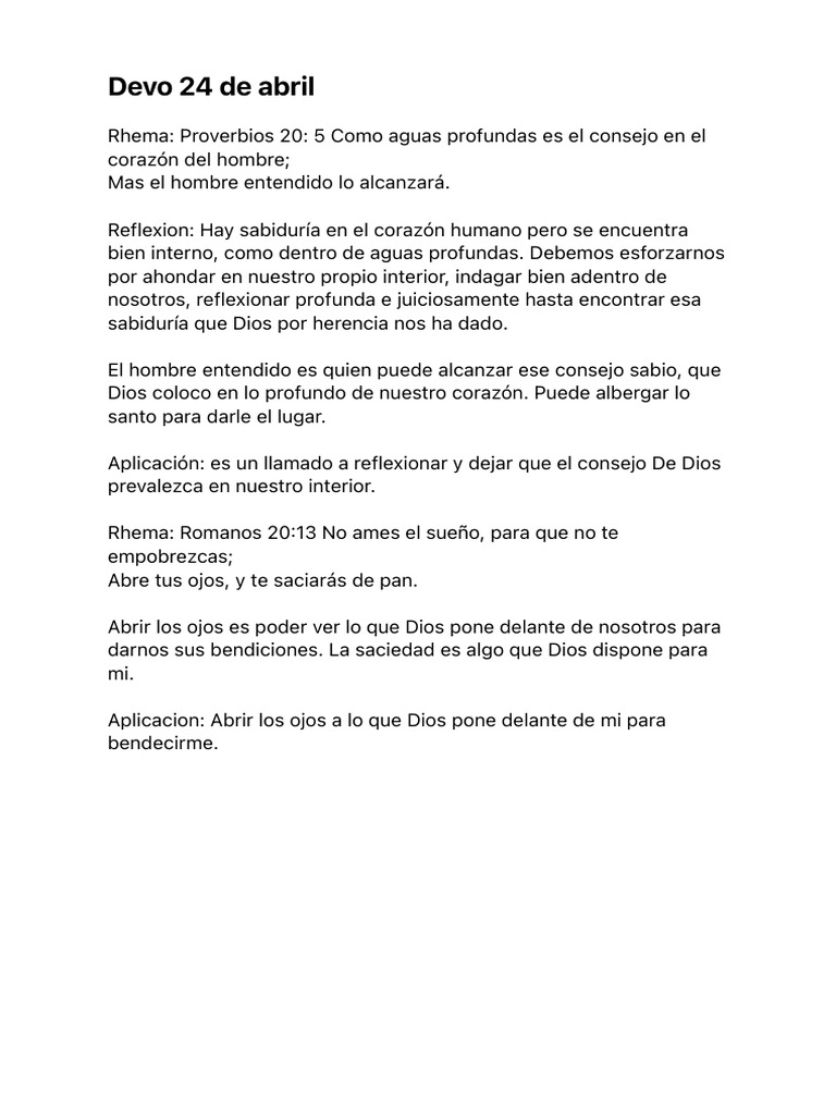 Devo 24 de Abril | PDF