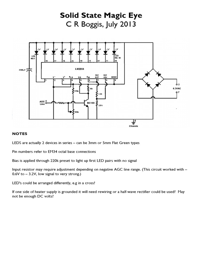 Solid State Magic Eye Circuit Design | PDF