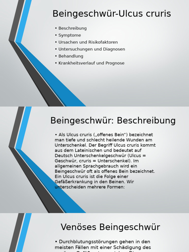 Beingeschwür-Ulcus Cruris | PDF