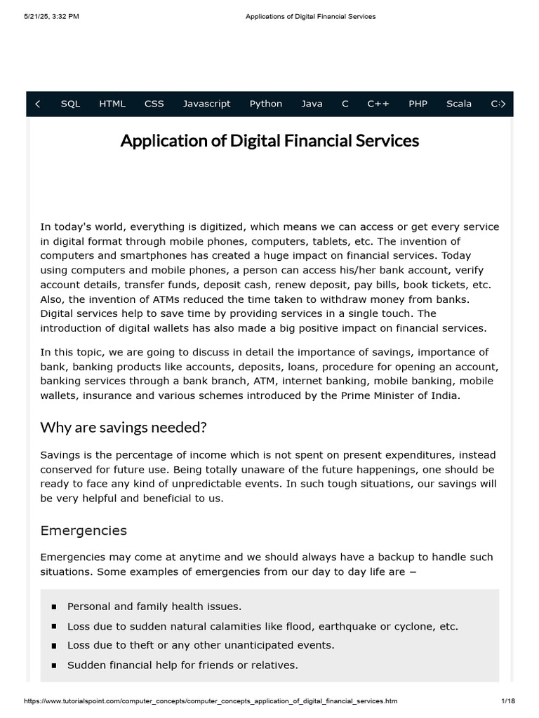Applications of Digital Financial Services | PDF | Loans | Banks