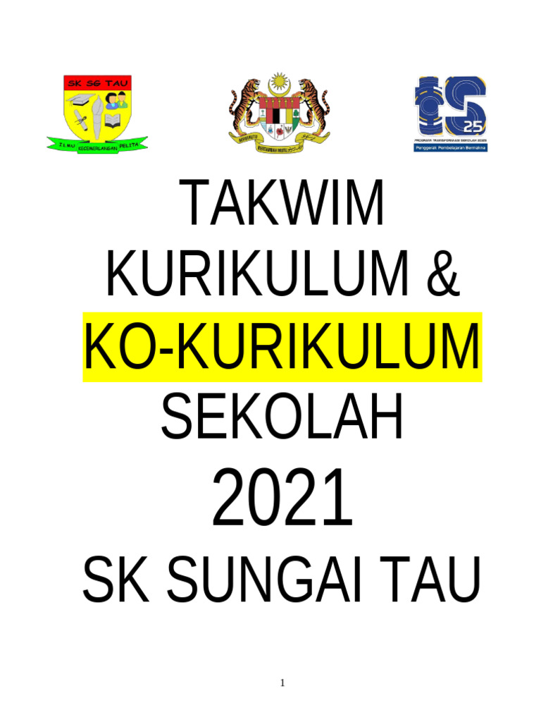 Takwim Ko-Kurikulum 2021 - SK SG Tau | PDF