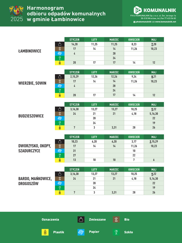 Harmonogram - Łambinowice 2025 1 | PDF