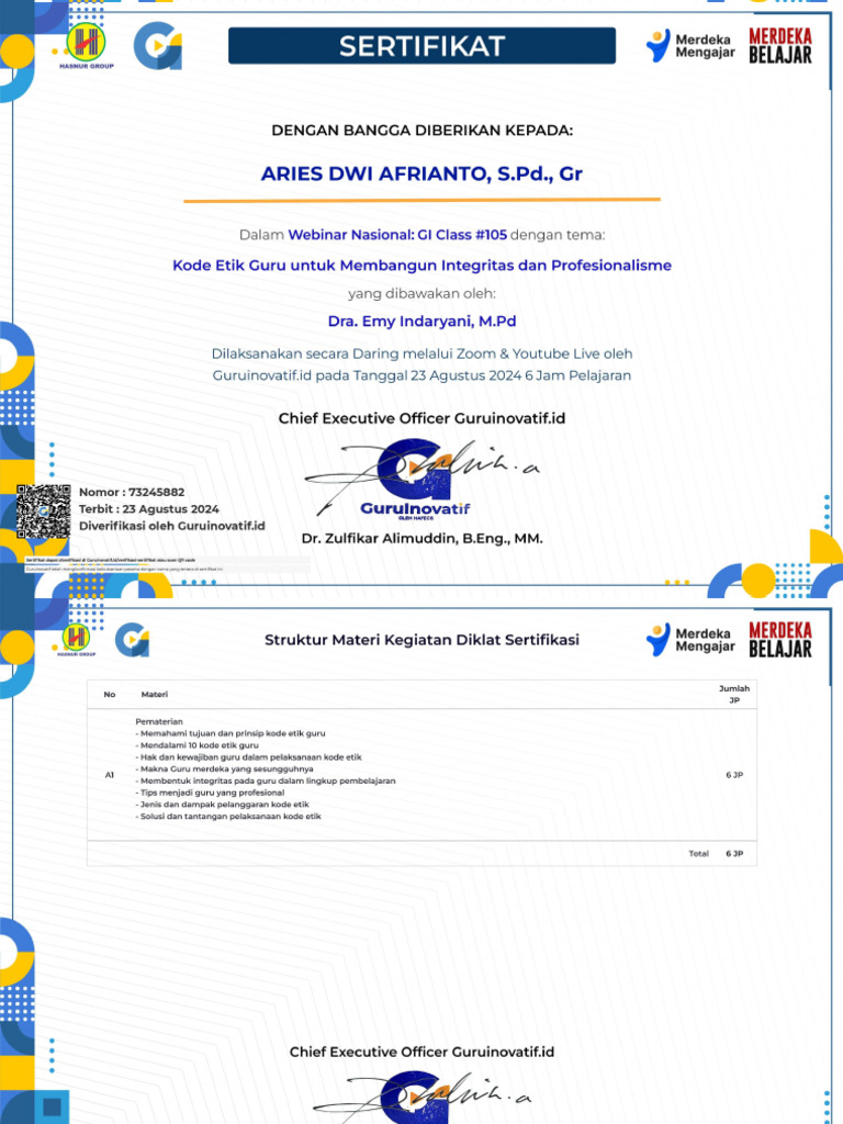 File Sertifikat Event - GIC #105 Kode Etik Guru Untuk Membangun ...