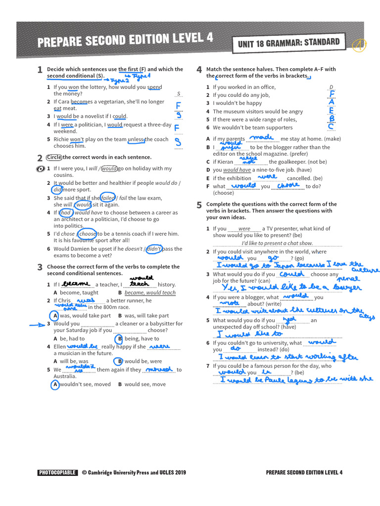 ADRIANA TRAVER LLAMAS - PREPARE - 4 - Grammar - Standard - Unit - 18 ...