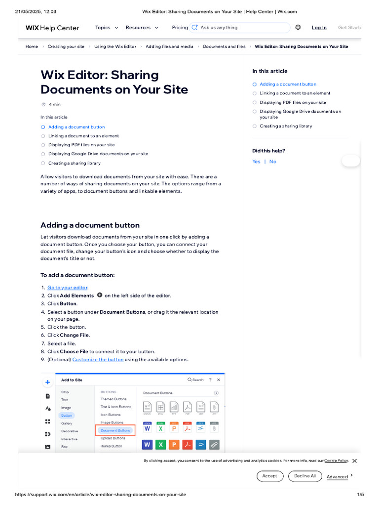 Wix Editor - Sharing Documents | PDF | Computing | Software