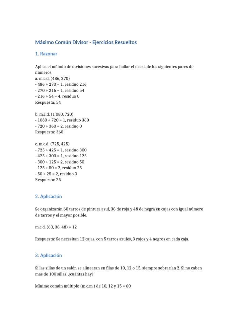 MCD Ejercicios Resueltos | PDF