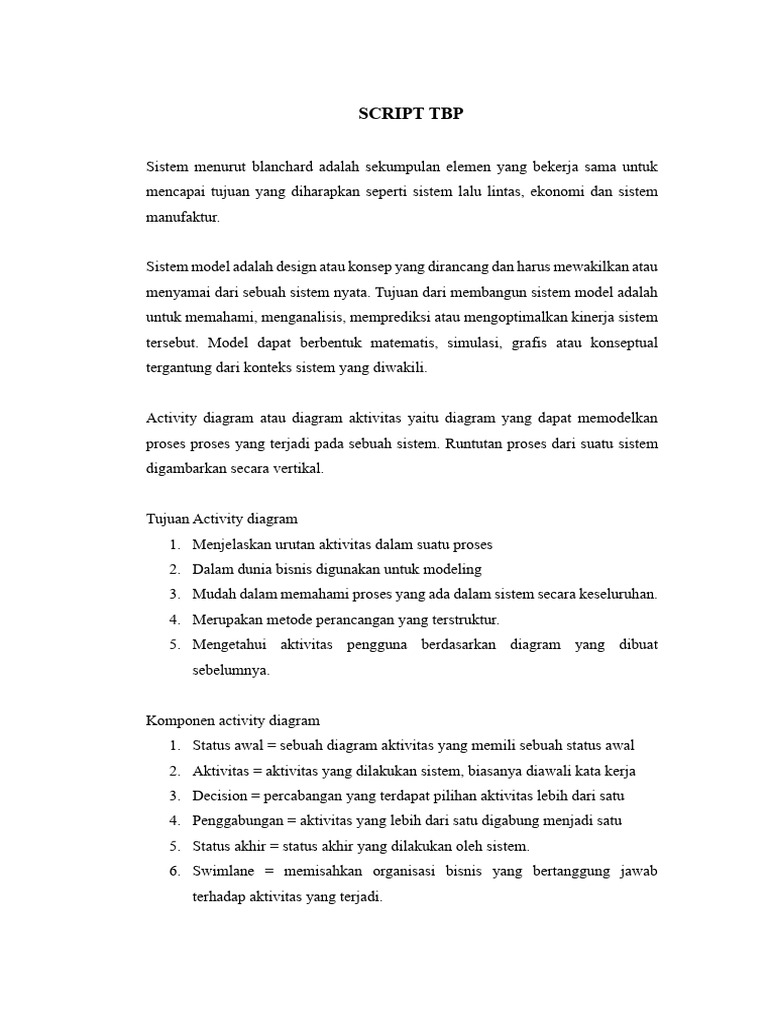 Script TBP SIMSIS | PDF