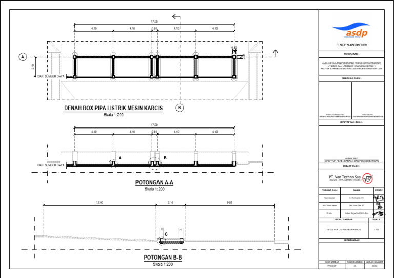 Denah Box Pipa Listrik Mesin Karcis | PDF
