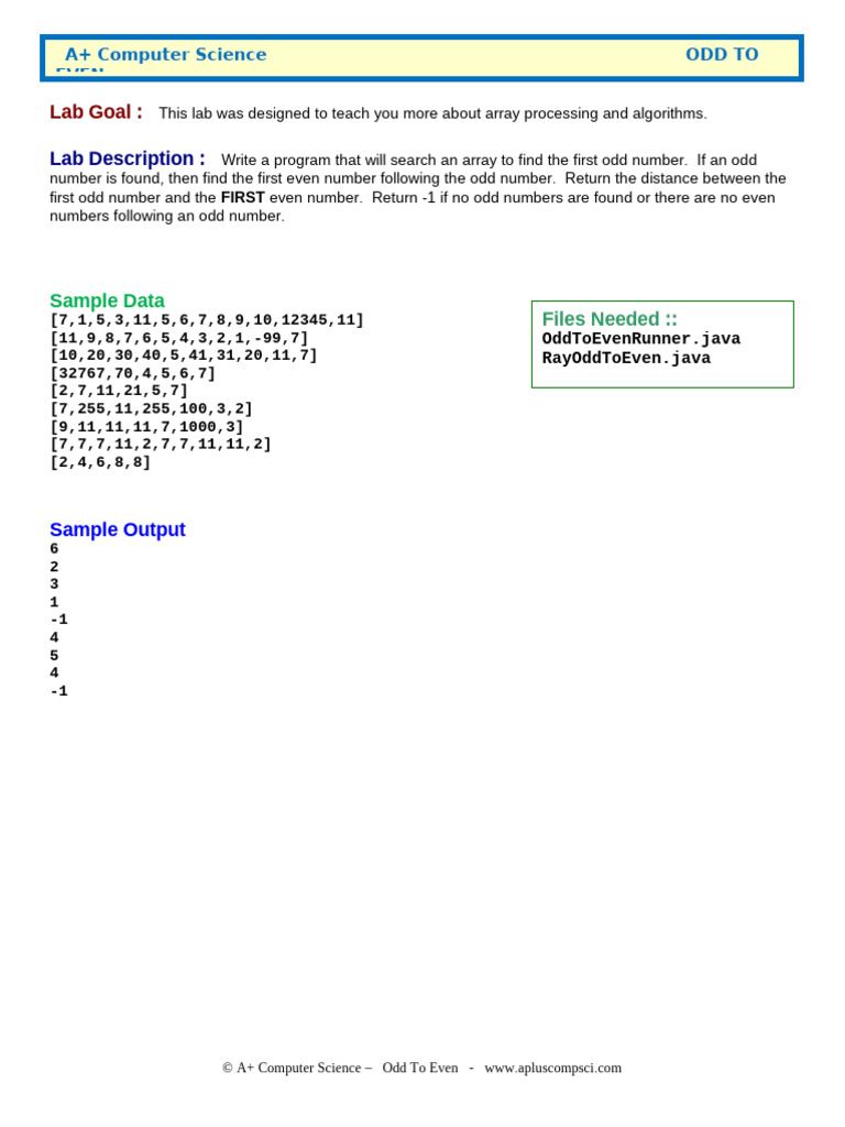 4 Odd to Even Arrays | PDF