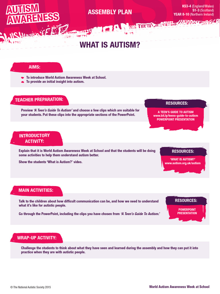 Autism - Assembly Plan - What is Autism.127832572 | PDF | Autism ...