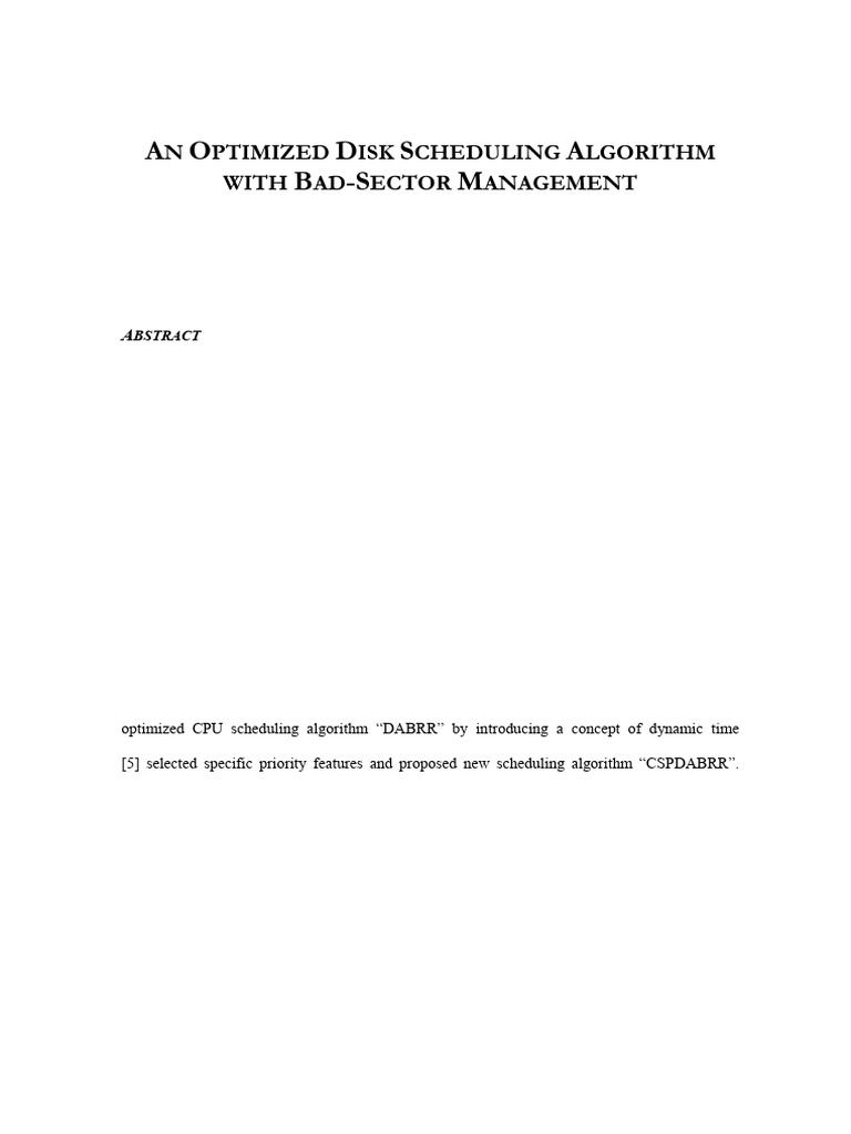 An Optimized Disk Scheduling Algorithm With Bad-Sector Management | PDF | Hard Disk Drive ...