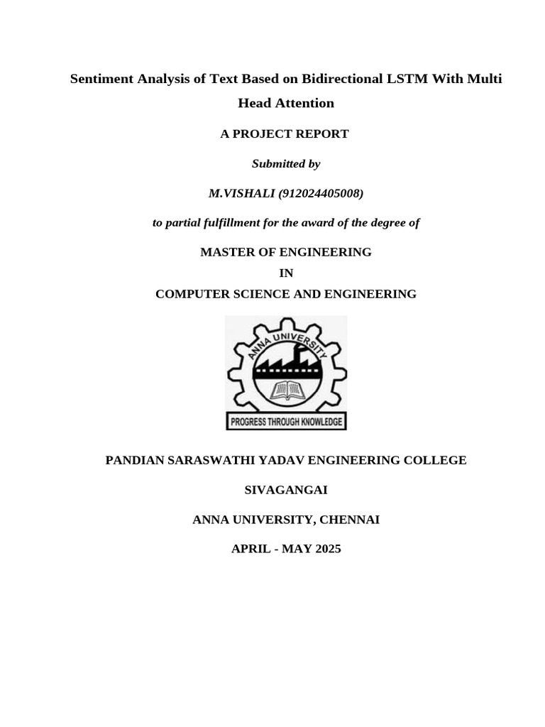 Sentiment Analysis of Text Based On Bidirectional LSTM With Multi-Head Attention-TERM-PAPER ...