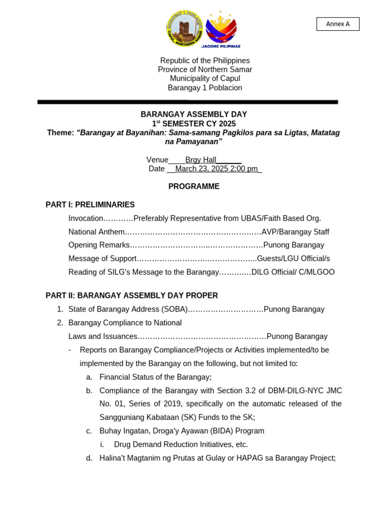 Annexes-A-G-I-Templates-for-Barangay_Jan-24-1 | PDF