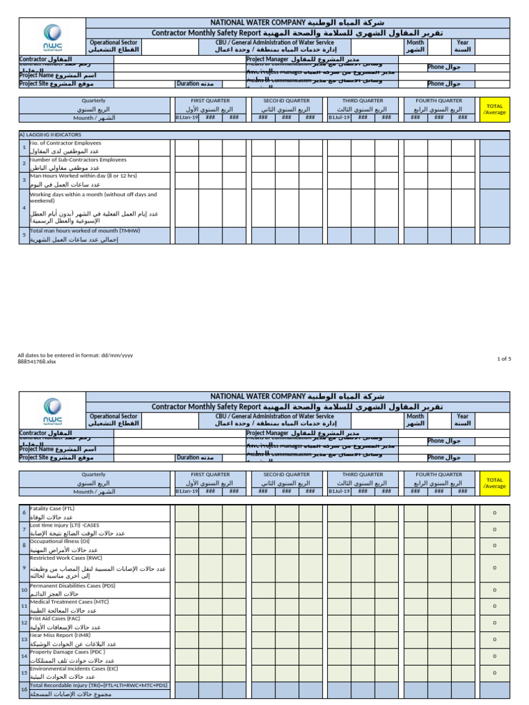 PMF 017 HSE 014 - 02 Monthly HSE Report | PDF