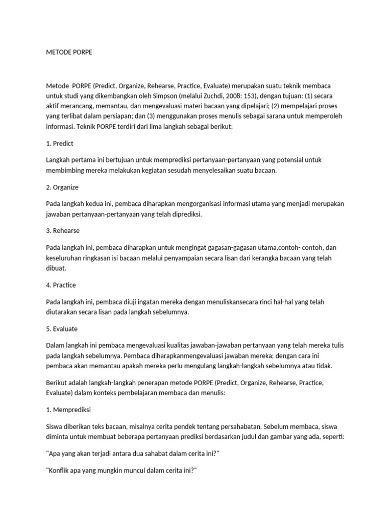 Metode Porpe | PDF