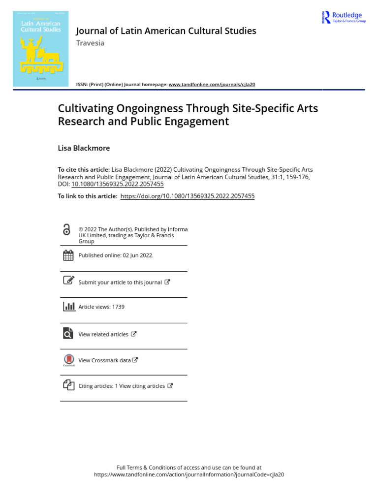 Cultivating Ongoingness Through Site-Specific Arts Research and Public Engagement | PDF | Peat