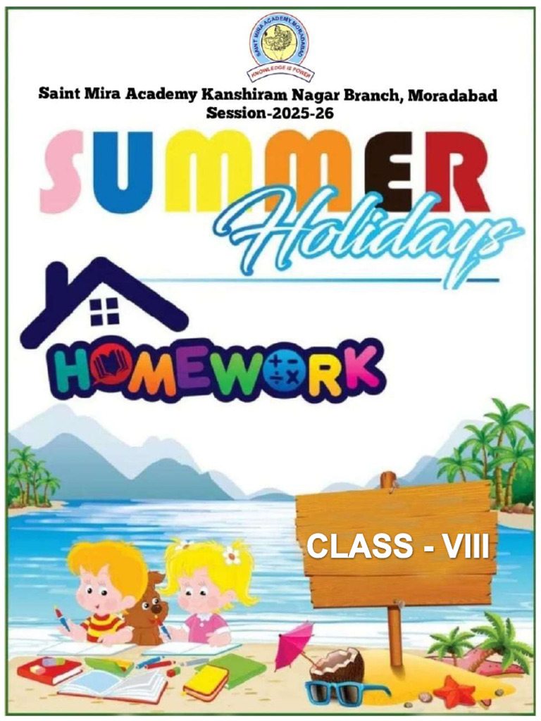 Class 8 Summer Holiday Homework (2025-26) | PDF | Payments