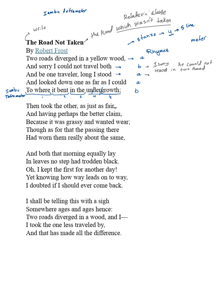 3. Poem the Road Not Taken_ (by Robert Frost) | PDF | Poetry