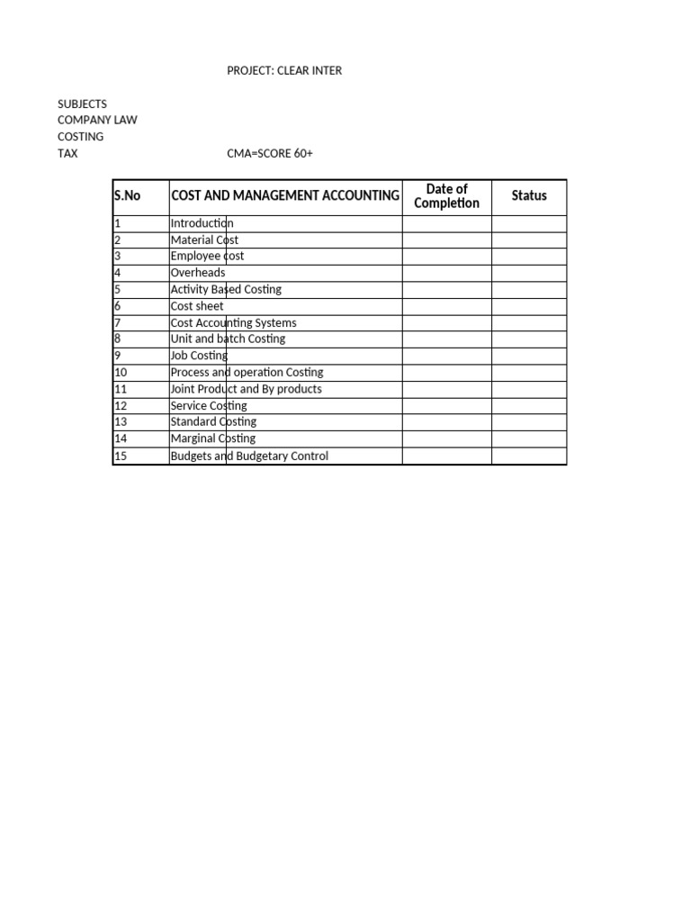 CA Costing | PDF
