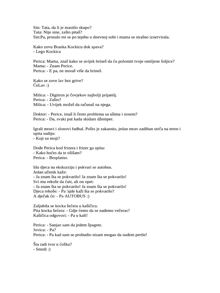 Vicevi Za Decu | PDF